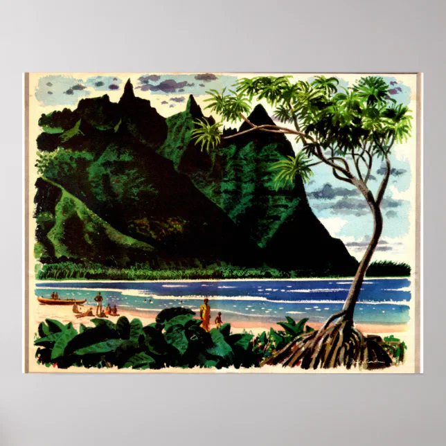 Vintage Poster, Tropical Island Beach Poster | Zazzle