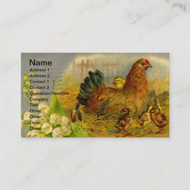 Vintage Poultry Business Card | Zazzle