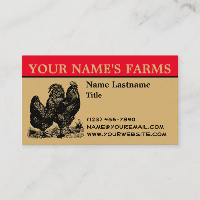 Vintage Poultry Farm Template Business Card | Zazzle