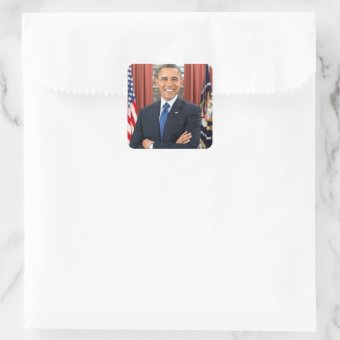 Vintage President Barack Obama Portrait Square Sticker | Zazzle