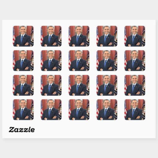 Vintage President Barack Obama Portrait Square Sticker | Zazzle