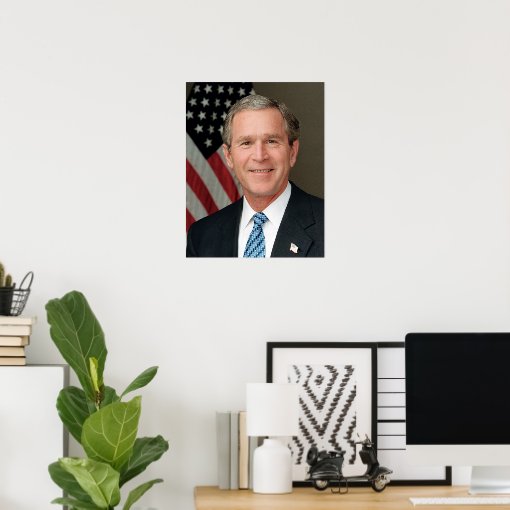 Vintage President George W. Bush Portrait Poster | Zazzle