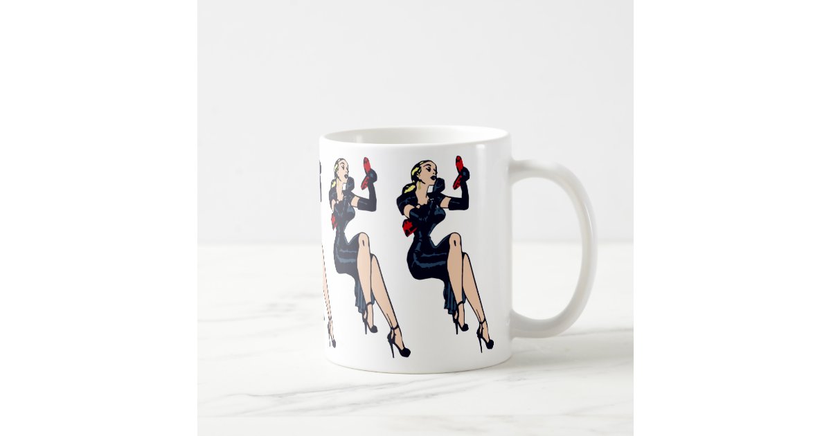 Vintage Pretty Blonde Retro Glamor Girl Pinup Coffee Mug Zazzle
