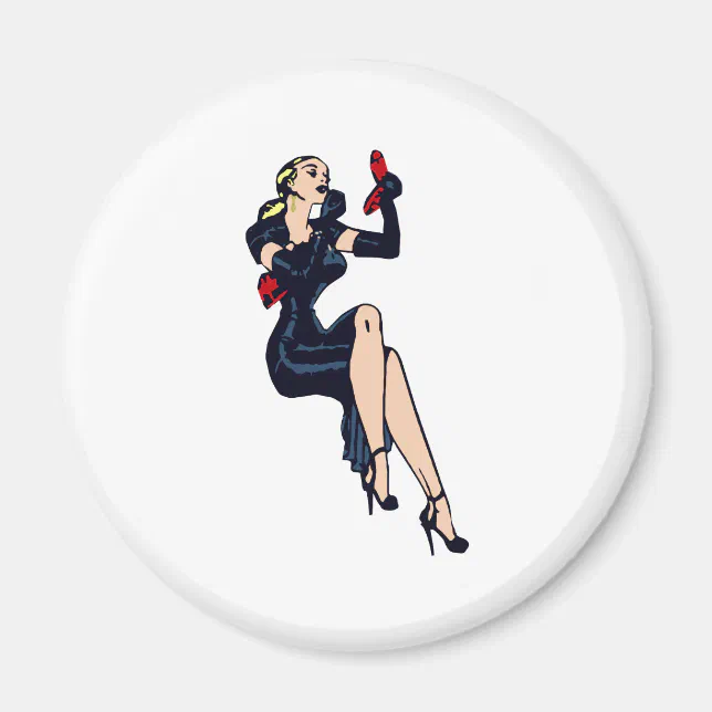 Vintage Pretty Blonde Retro Glamor Girl Pinup Magnet Zazzle