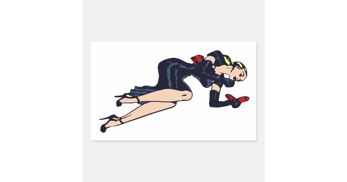 Vintage Pretty Blonde Retro Glamor Girl Pinup Rectangular Sticker Zazzle