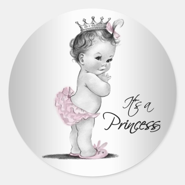 Vintage Princess Baby Shower Stickers | Zazzle.com