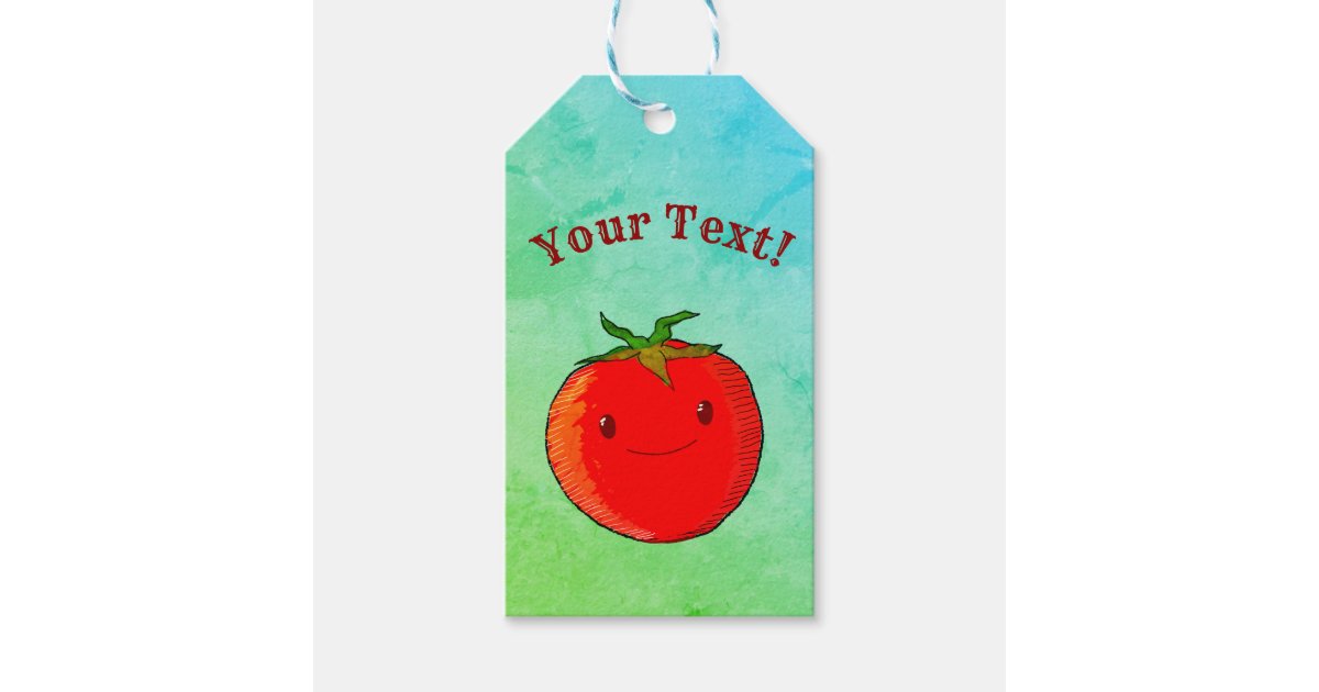 Vintage Print Style Cute Cartoon Tomato Gift Tags | Zazzle