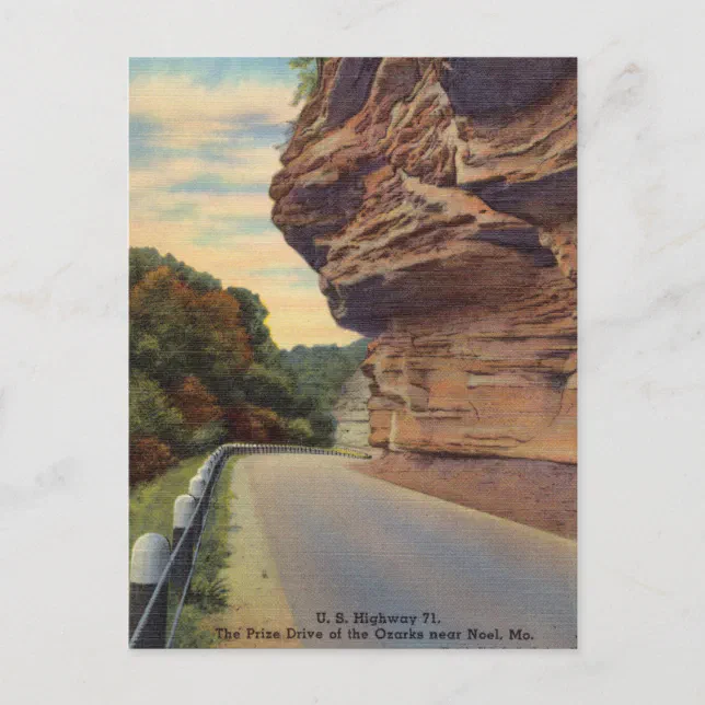 Vintage Prize Drive Ozarks Noel Missouri Postcard | Zazzle
