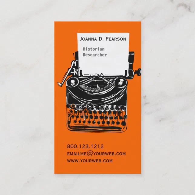 Vintage Professional Artistic Typewriter Writer Business Card | Zazzle