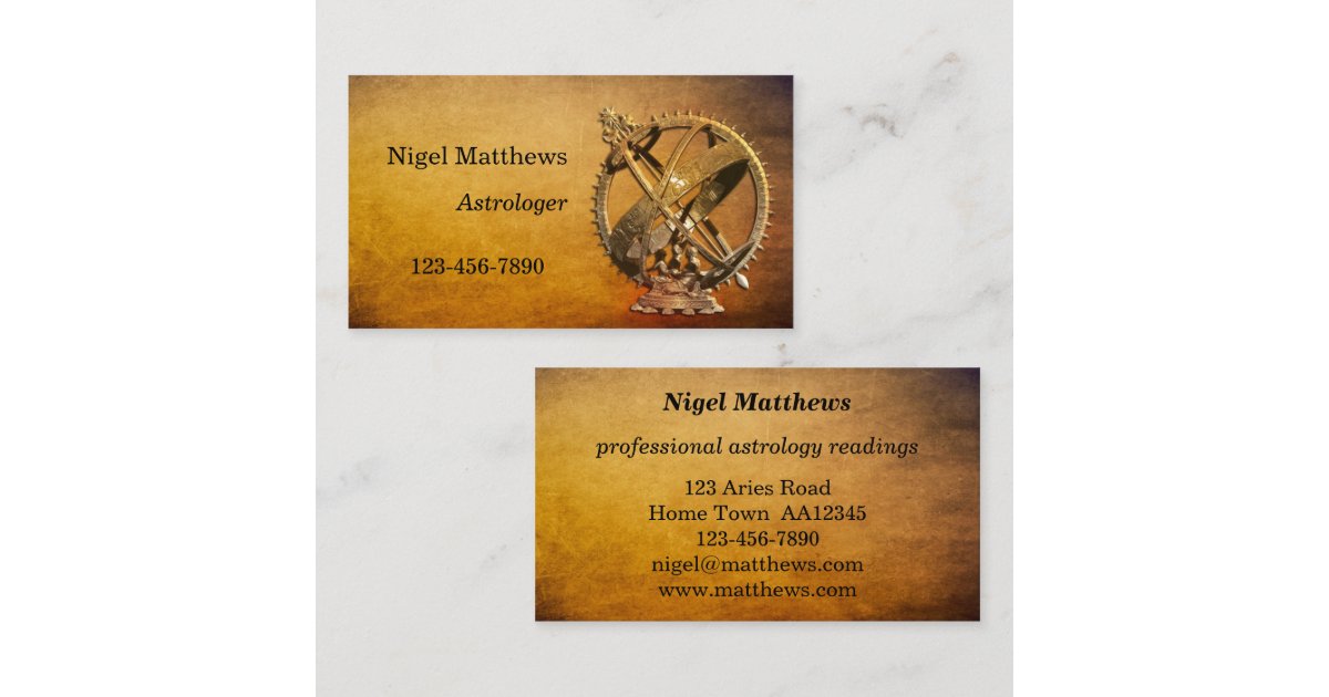Vintage Professional Astrologer Business Card | Zazzle