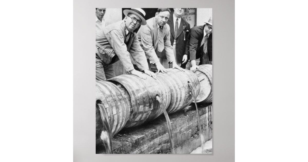 Vintage Prohibition Bootlegger Beer Alcohol Dumped Poster | Zazzle
