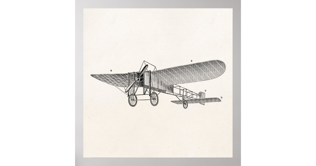 Vintage Propeller Airplane Retro Old Prop Plane Poster | Zazzle