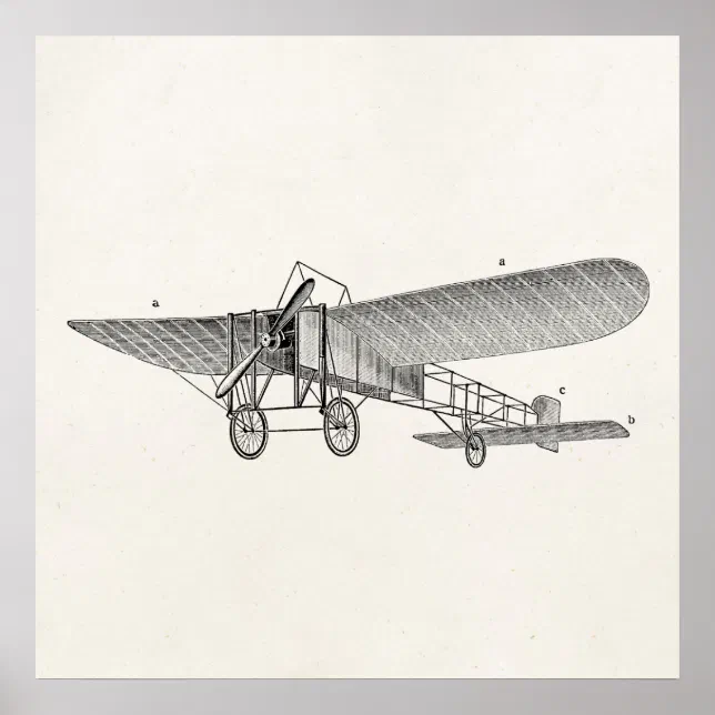 Vintage Propeller Airplane Retro Old Prop Plane Poster | Zazzle