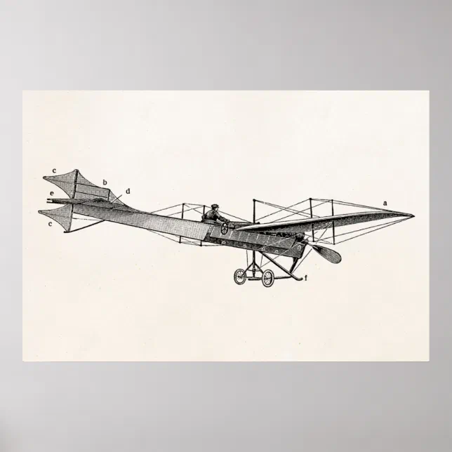 Vintage Propellor Airplane Retro Old Prop Plane Poster | Zazzle