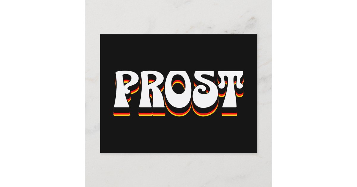 Vintage Prost, German Flag Colors Postcard | Zazzle