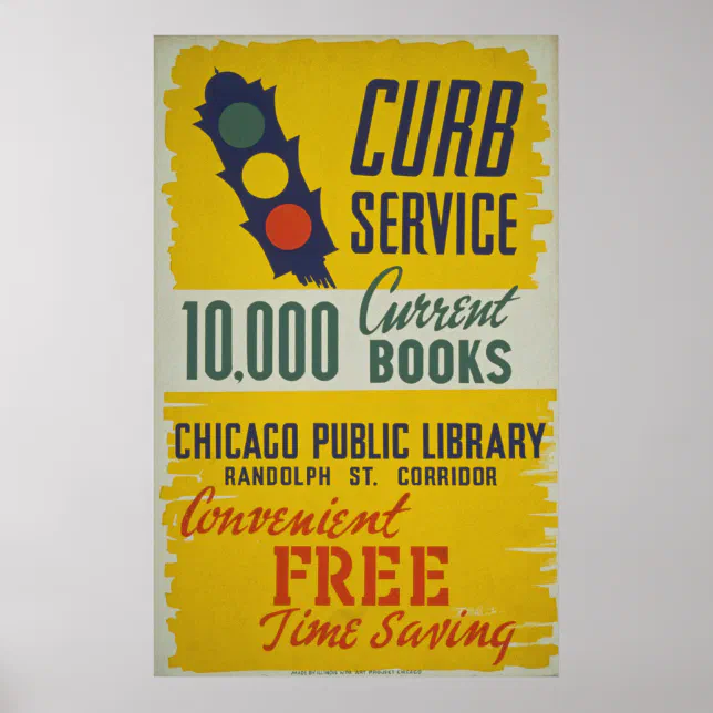 Vintage Public Library Poster | Zazzle