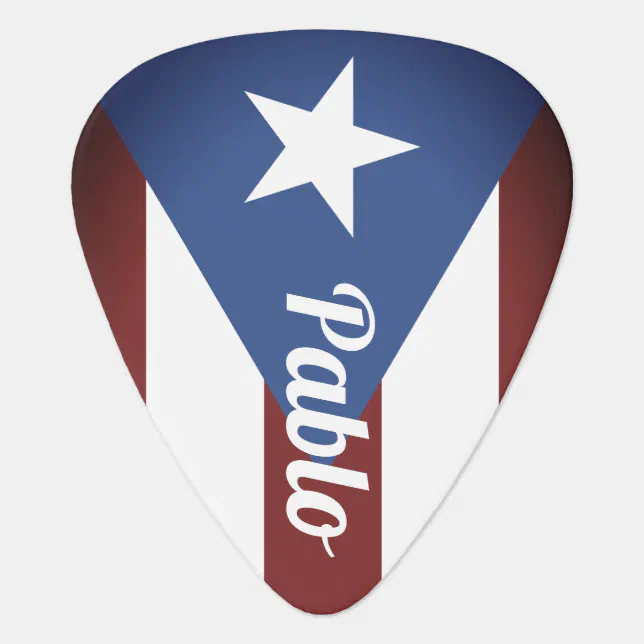 Vintage Puerto Rican flag custom name Guitar Pick | Zazzle