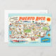 Vintage Puerto Rico Map Postcard | Zazzle