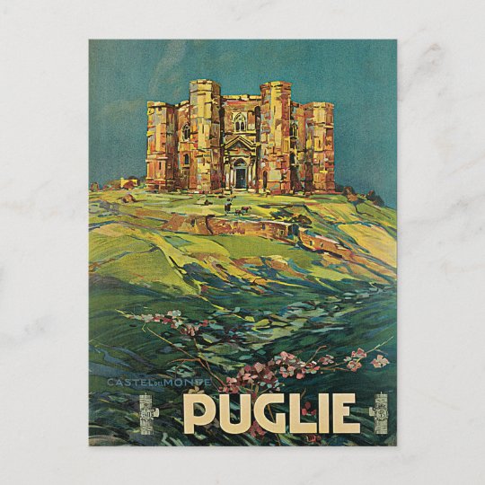 Vintage Puglia Italy Castle Travel Postcard | Zazzle.com