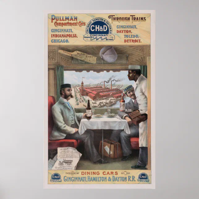 Vintage Pullman train cars Poster | Zazzle