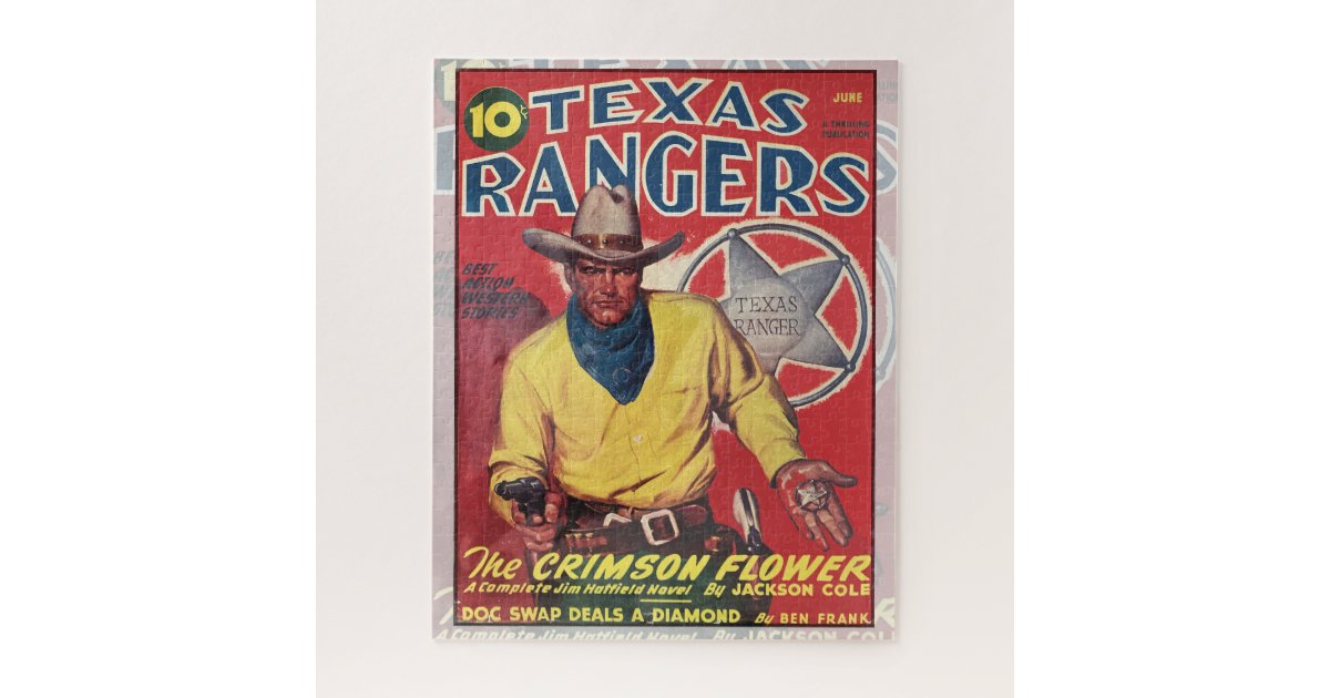 VINTAGE PULP MAGAZINE COVER ART WESTERN JIGSAW PUZZLE | Zazzle
