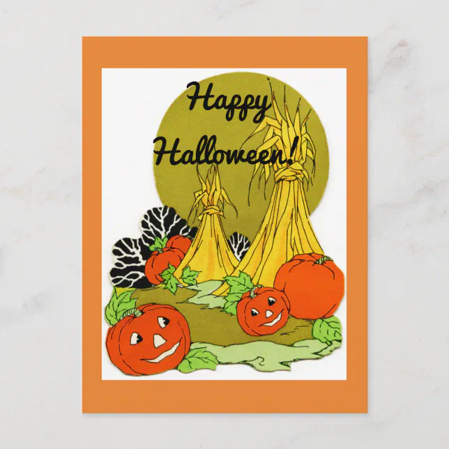 Vintage Pumpkin Patch Postcard | Zazzle