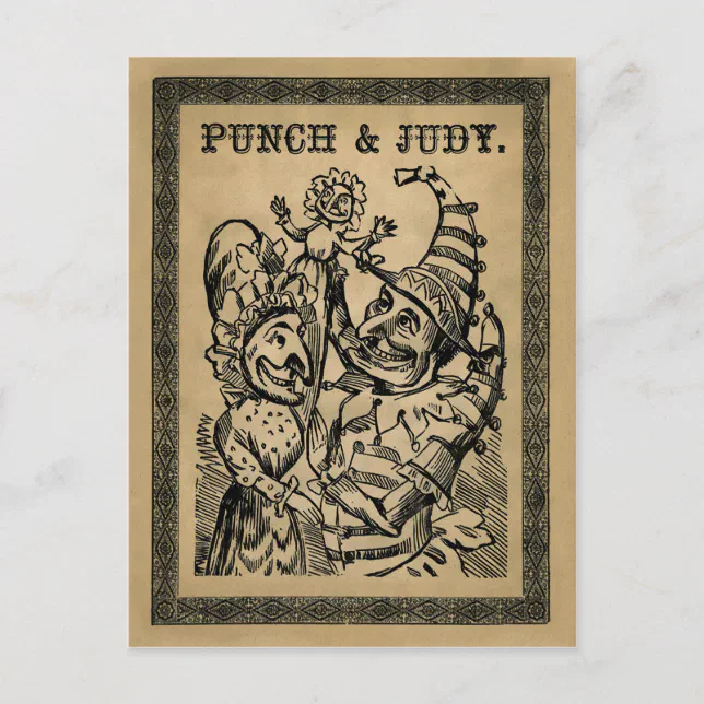 Vintage Punch and Judy Postcard | Zazzle