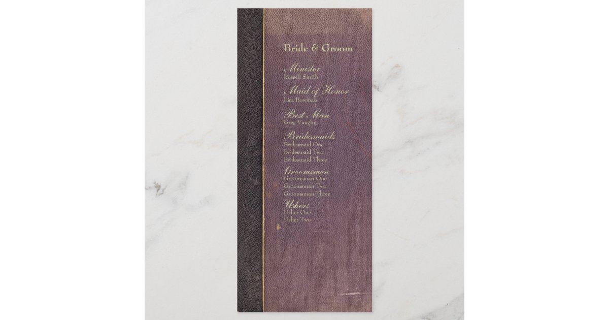Vintage Purple Book Wedding Program | Zazzle