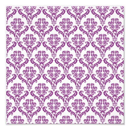 Vintage Purple Damask Pattern Photograph | Zazzle