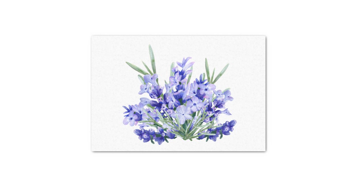 Vintage Purple Flowers Watercolor Tissue Paper | Zazzle
