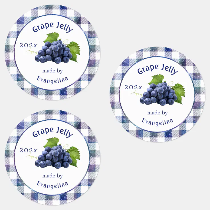 Vintage Purple Grape Jelly Colorful Canning Labels | Zazzle