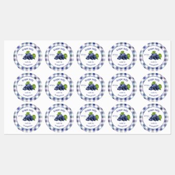Vintage Purple Grape Jelly Colorful Canning Labels | Zazzle