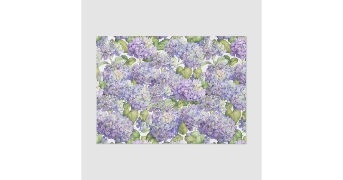 Vintage Purple Hydrangea Floral Pattern Tissue Paper | Zazzle