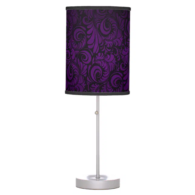Vintage Purple Swagger Royale Pattern Table Lamp | Zazzle
