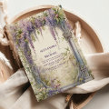 Vintage Purple Wisteria Art Nouveau Wedding Invitation | Zazzle