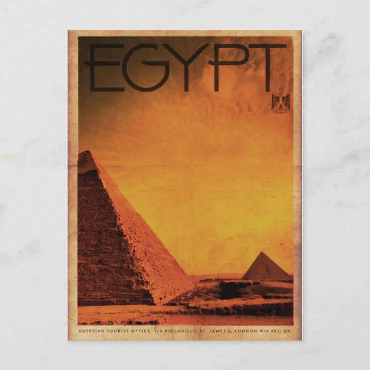 Vintage Pyramids Egypt Travel Postcard | Zazzle