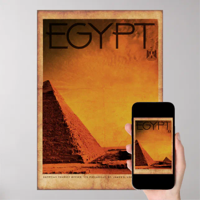 Vintage Pyramids Egypt Travel Poster | Zazzle