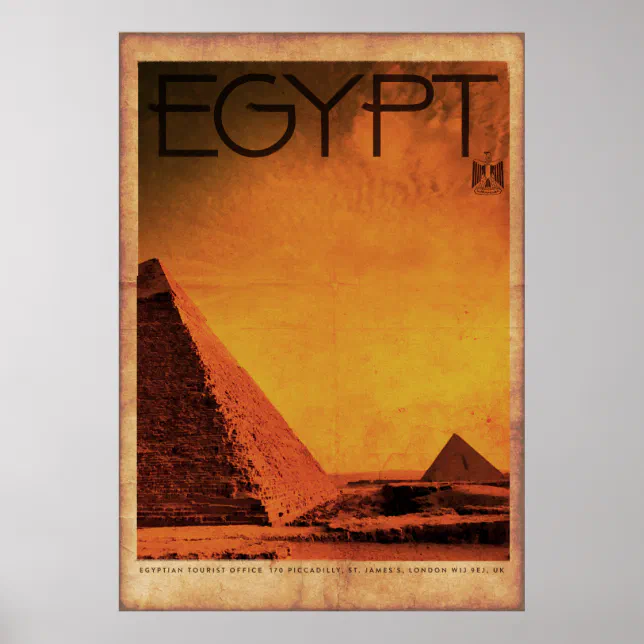 Vintage Pyramids Egypt Travel Poster | Zazzle