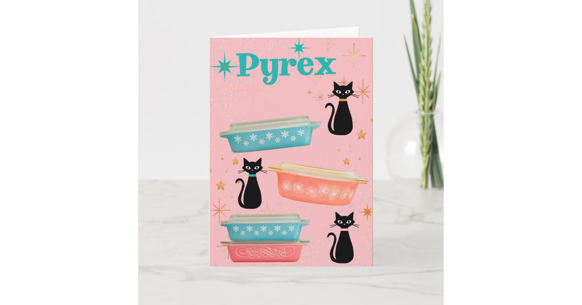 Vintage Pyrex Love RetroBlack Mid-Century Cats Card | Zazzle