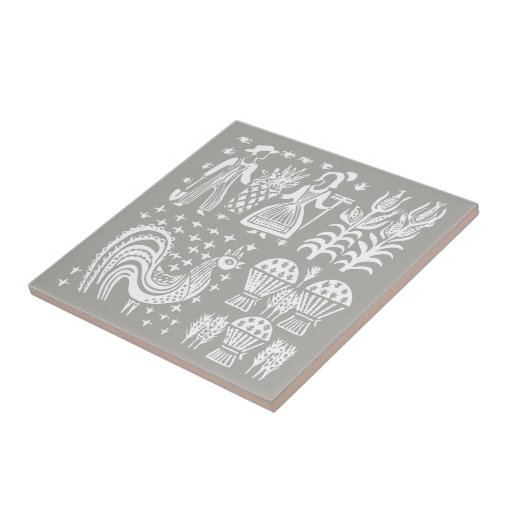 Vintage Pyrex Pattern - Butterprint (Amish Farmer) Ceramic Tile | Zazzle