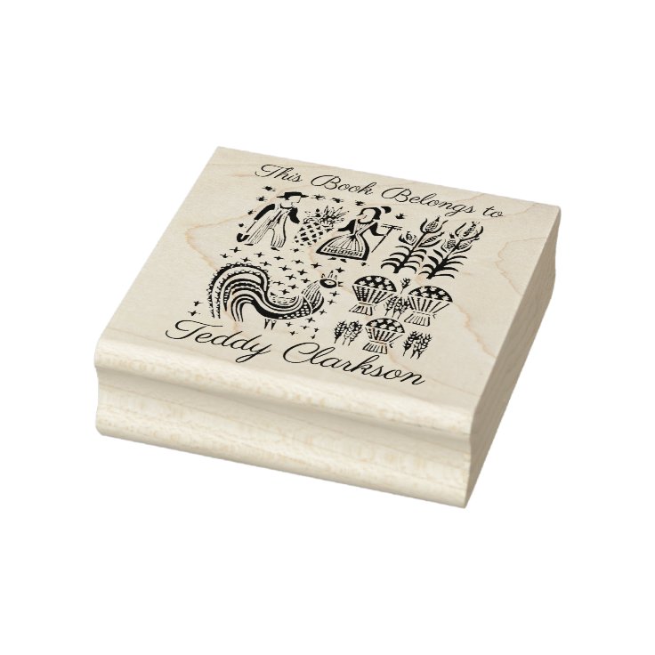 Vintage Pyrex Pattern - Butterprint (Amish Farmer) Rubber Stamp | Zazzle