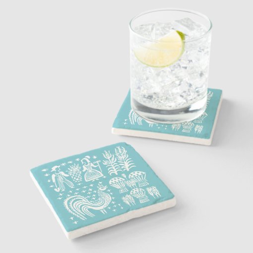 Vintage Pyrex Pattern - Butterprint (Amish Farmer) Stone Coaster | Zazzle
