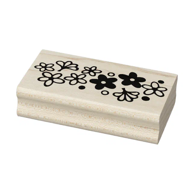 Vintage Pyrex Pattern - Spring Blossom Daisies Rubber Stamp | Zazzle