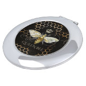 Vintage Queen Bee Royal Crown Honeycomb Black Compact Mirror | Zazzle
