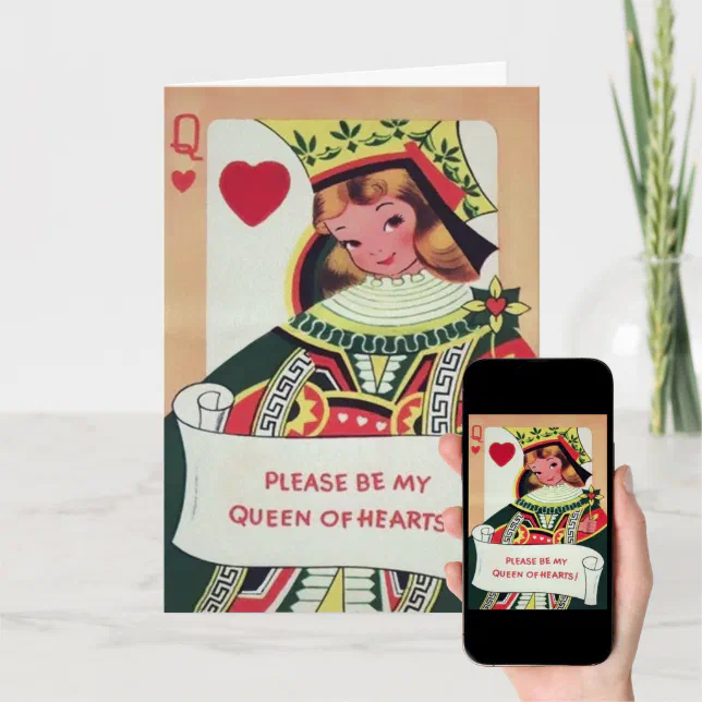 Vintage Queen of Hearts Valentine's Day Card | Zazzle