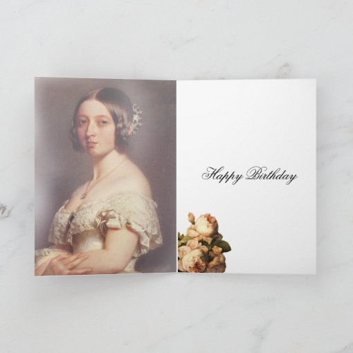 Vintage Queen Victoria Happy Birthday Card | Zazzle