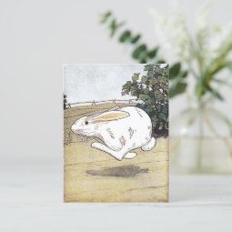 Vintage Rabbit Children's Book Illustration Postcard | Zazzle