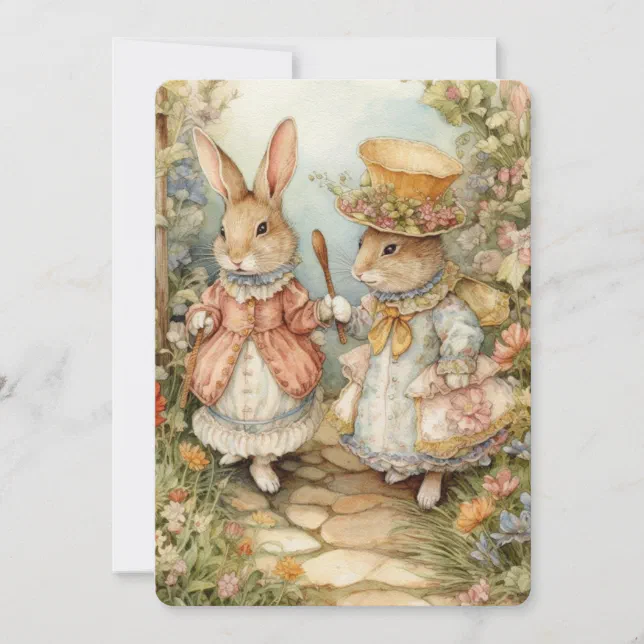 Vintage Rabbit Greeting Card | Zazzle