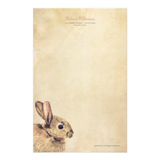 Vintage Rabbit Sketch Personalized Stationery | Zazzle.com