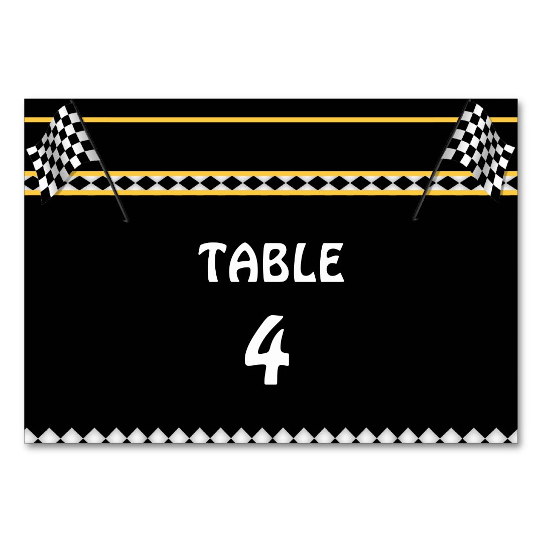 Vintage Racing Car Table Seating Numbers Table Number | Zazzle